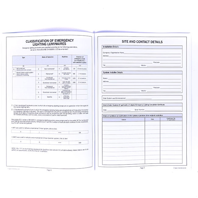 TIS 1814 Emergency Lighting Log Book
